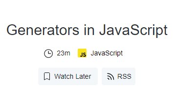 Генераторы в JavaScript | egghead